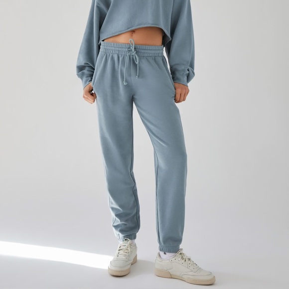 TNA | Pants & Jumpsuits | Tna Airy Fleece Blue High Rise Jogger Pants ...
